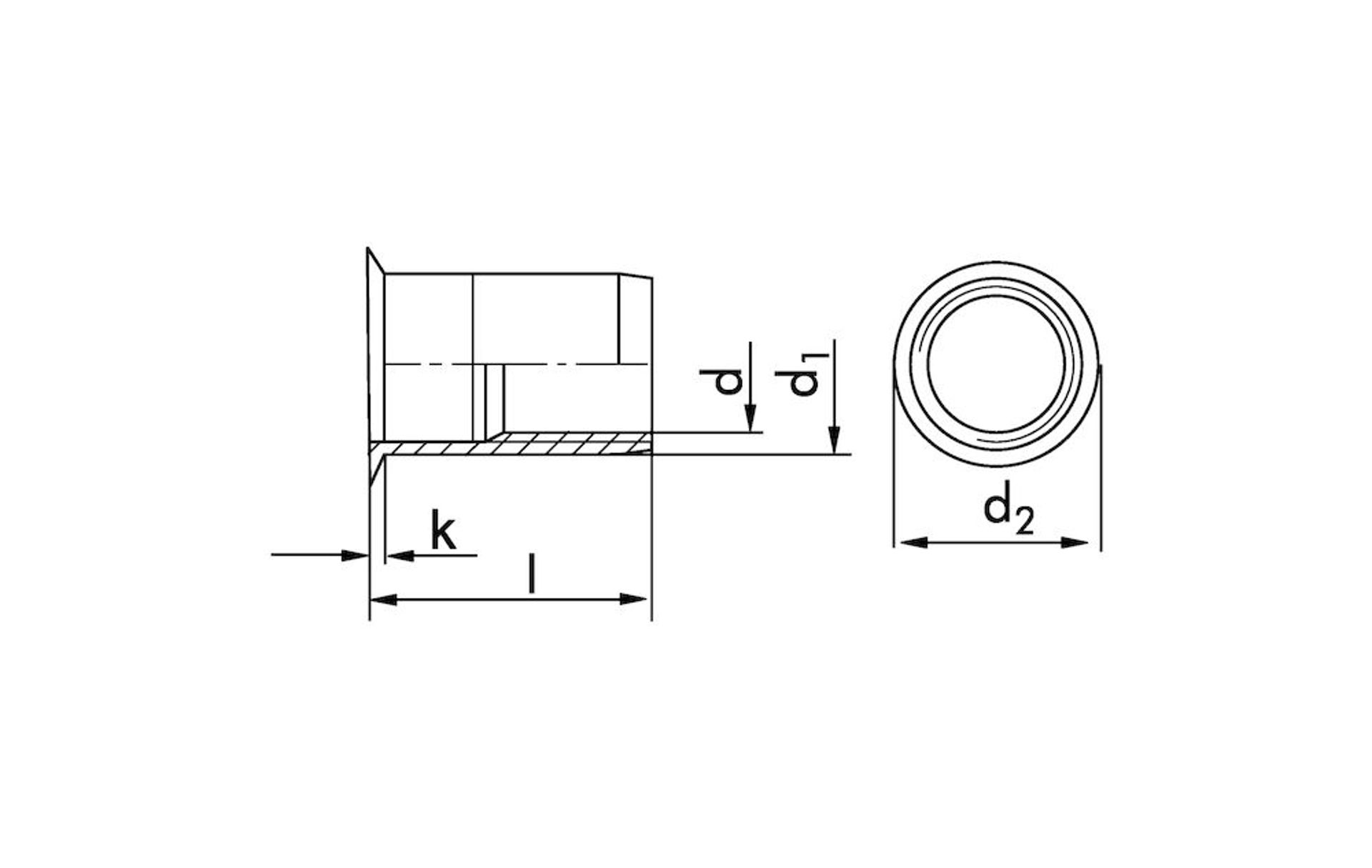 Blindnitmutter ALU Multigrip med försänkt huvud | Wurth.se