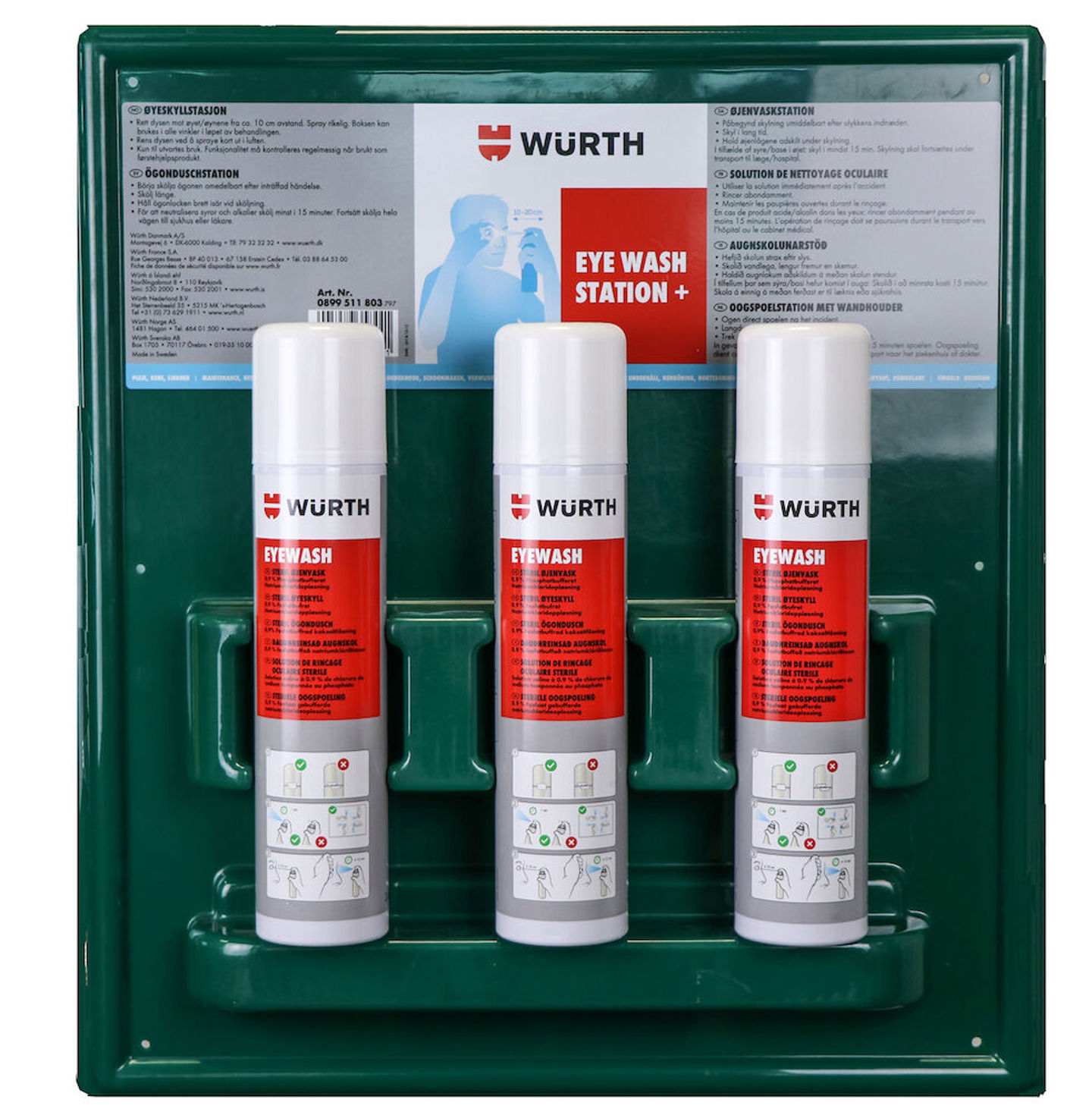 Ögonduschstation Würth Inkl 3 st flaskor á 240 ml | Wurth.se